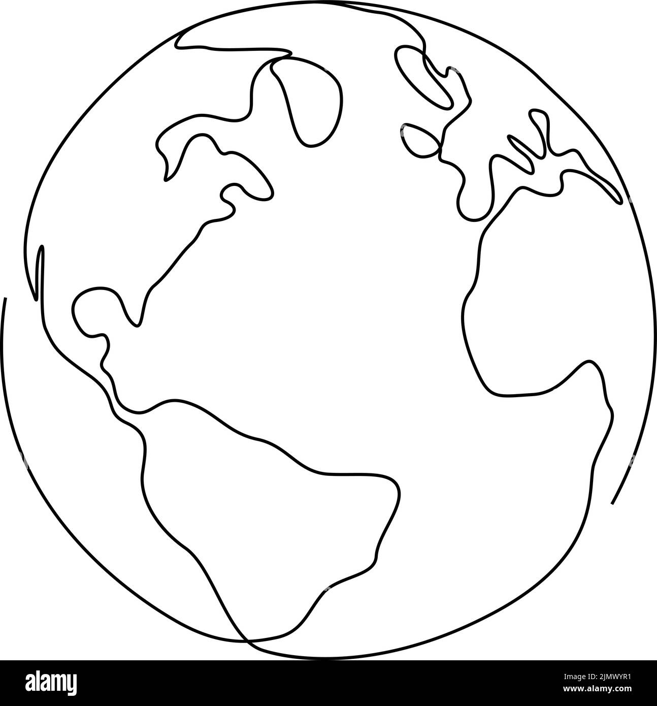 One line style world. Simple modern minimaistic style vector Stock ...