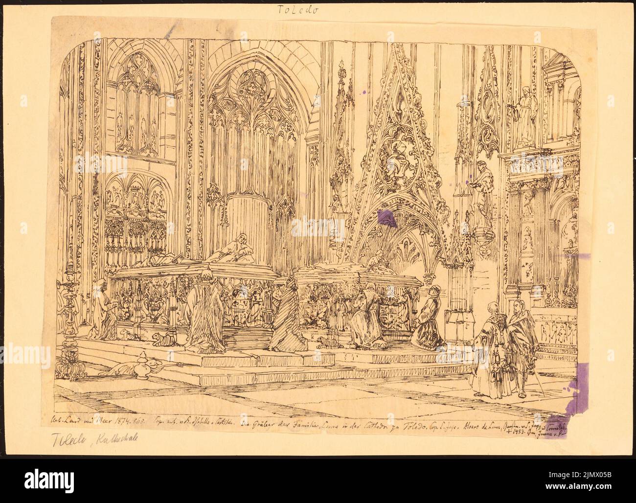 Kathedrale in toledo die graber der familie de luna 1874 hi-res stock ...