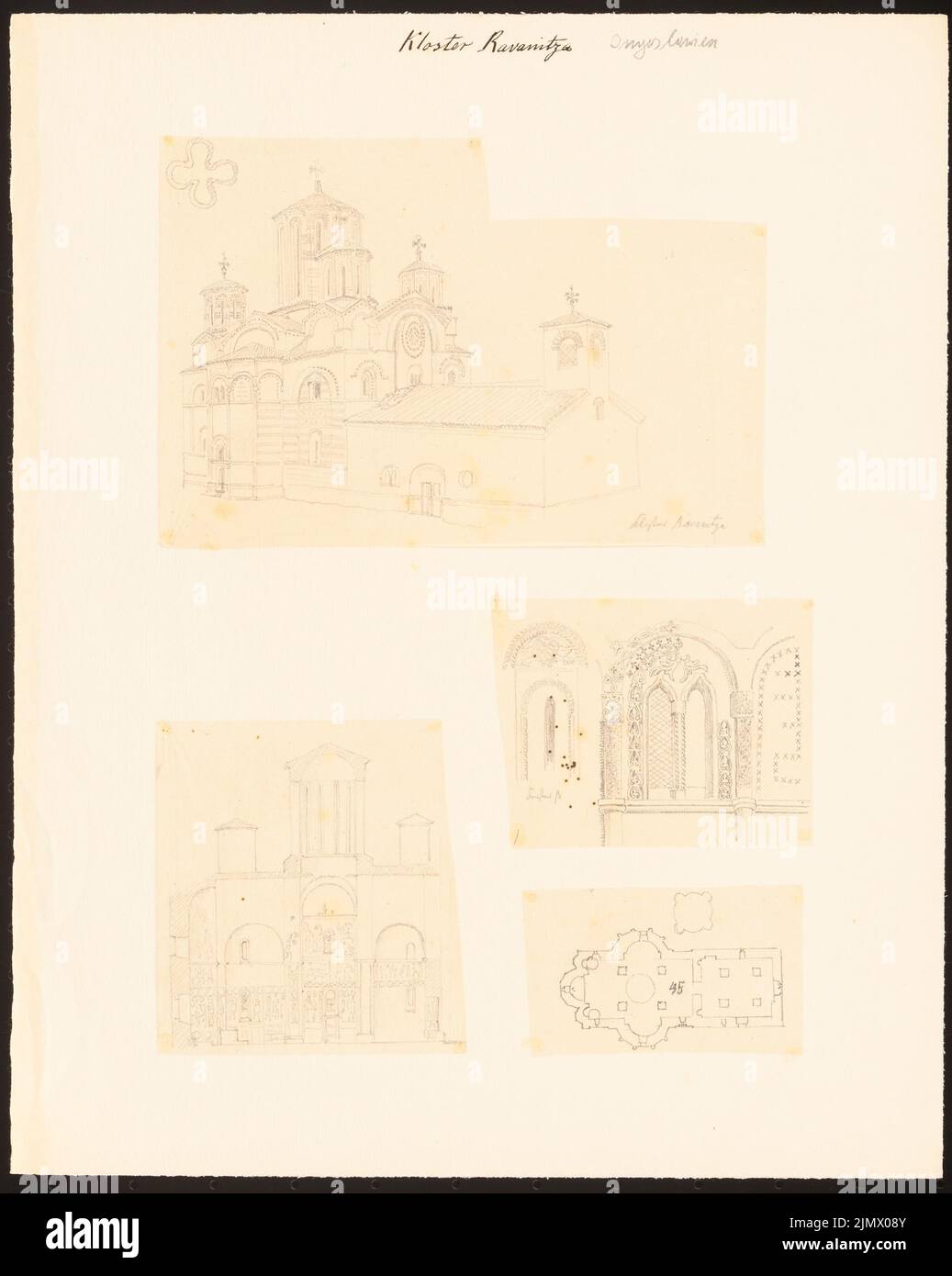 Quast Ferdinand von (1807-1877), Ravanitza/Ravanica monastery in Serbia ...