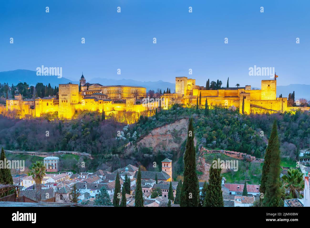 Panoramic view alhambra sunset hi-res stock photography and images - Alamy