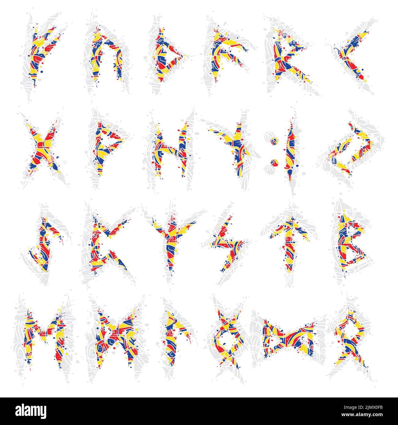 Runic alphabet Scandinavian scratched letters Stock Vector Image & Art ...