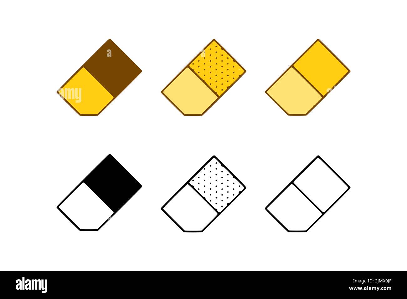 Vector set of erasers in doodle style on white background Stock Photo ...