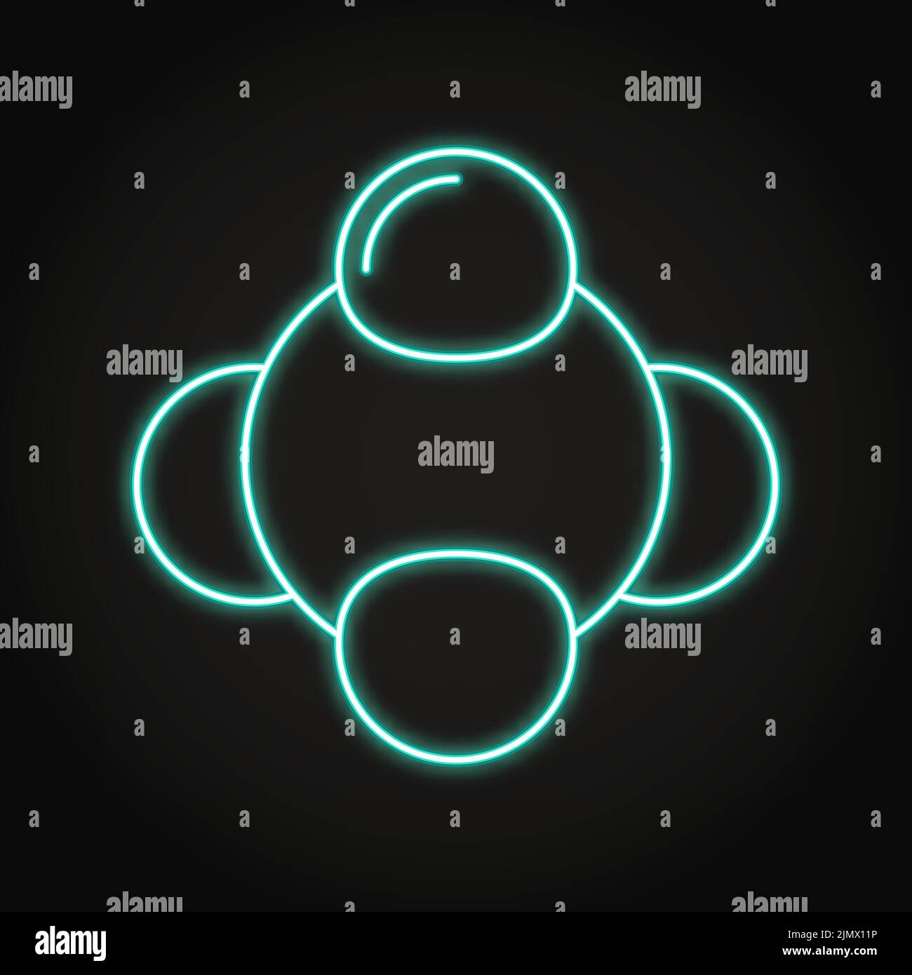 Chemical space filling model of CH4 molecule neon icon. Methane ...