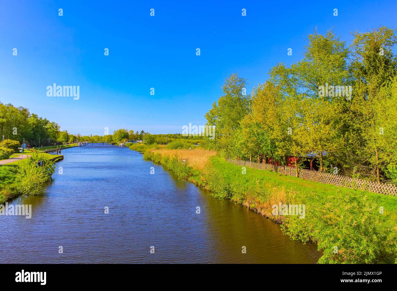 Bad Bederkesa Lake See natural landscape on sunny day Germany Stock ...
