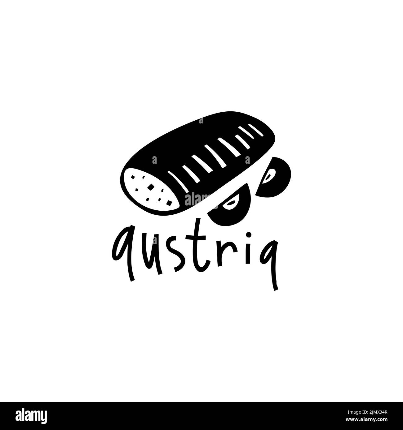 Vector hand drawn symbol of Austria. Travel illustration of Austrian ...