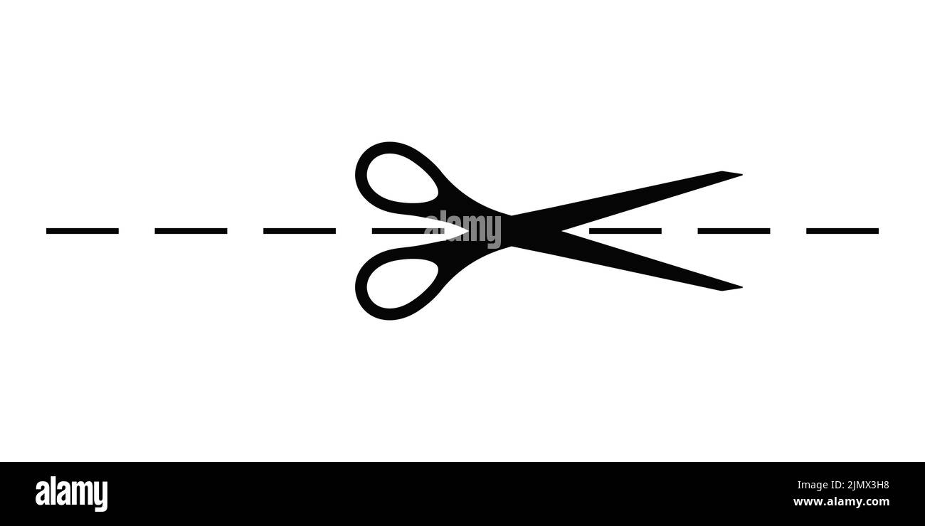 Scrissors cut dotted line mark on paper icon Stock Vector Image & Art ...