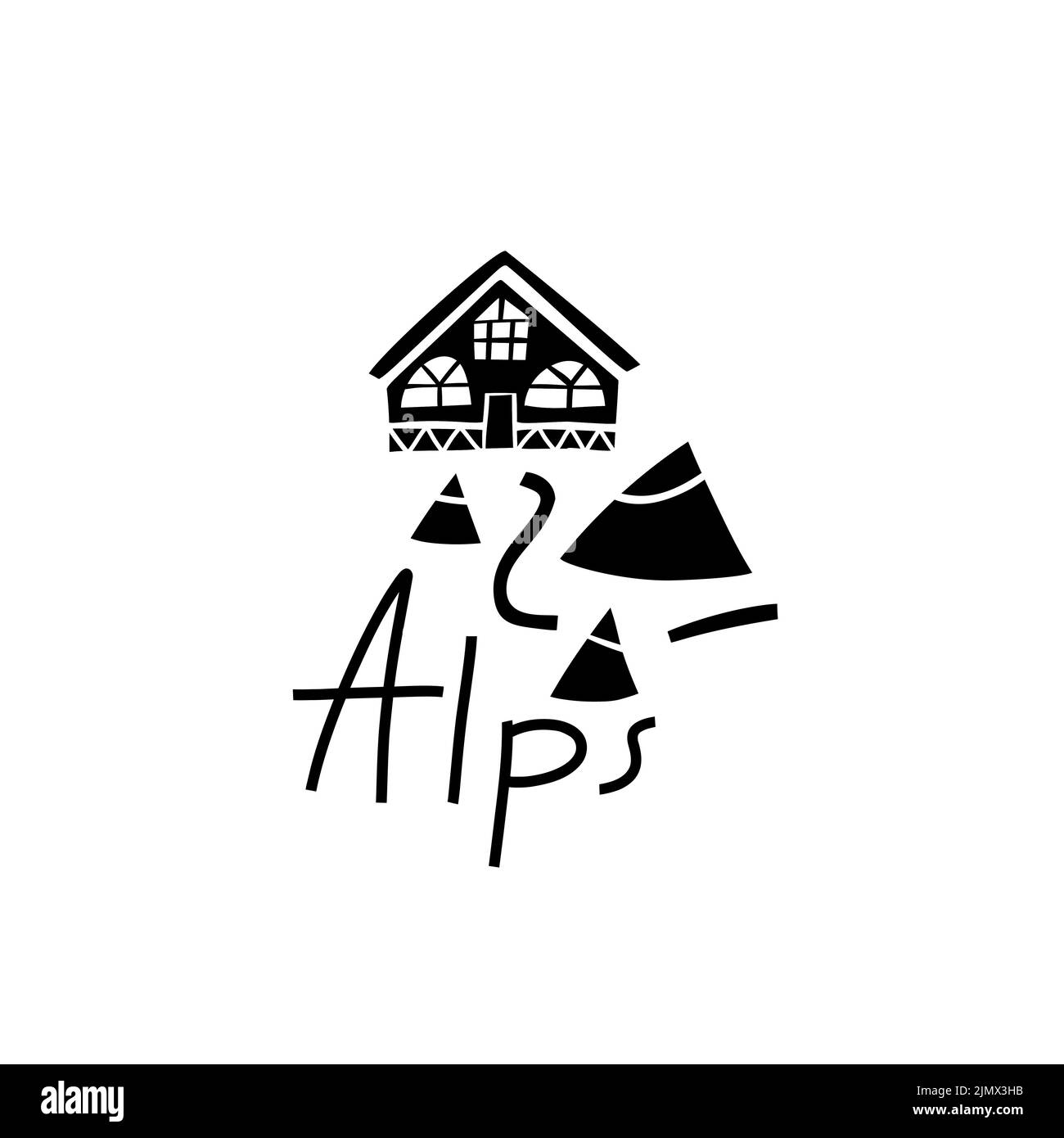 Vector hand drawn symbol of Austria. Travel illustration of Austrian ...