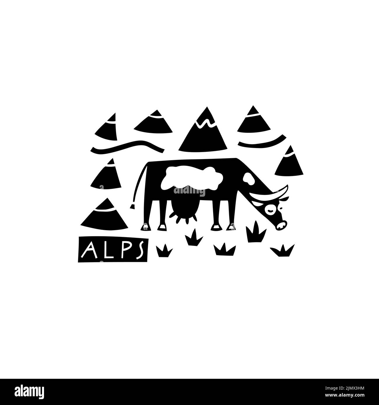 Vector hand drawn symbol of Austria. Travel illustration of Austrian ...