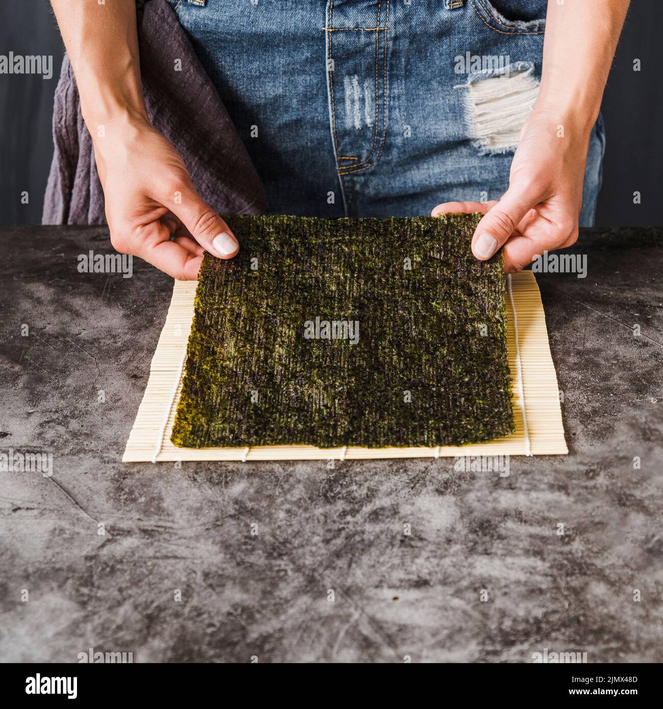 Table seafood hands hi-res stock photography and images - Alamy