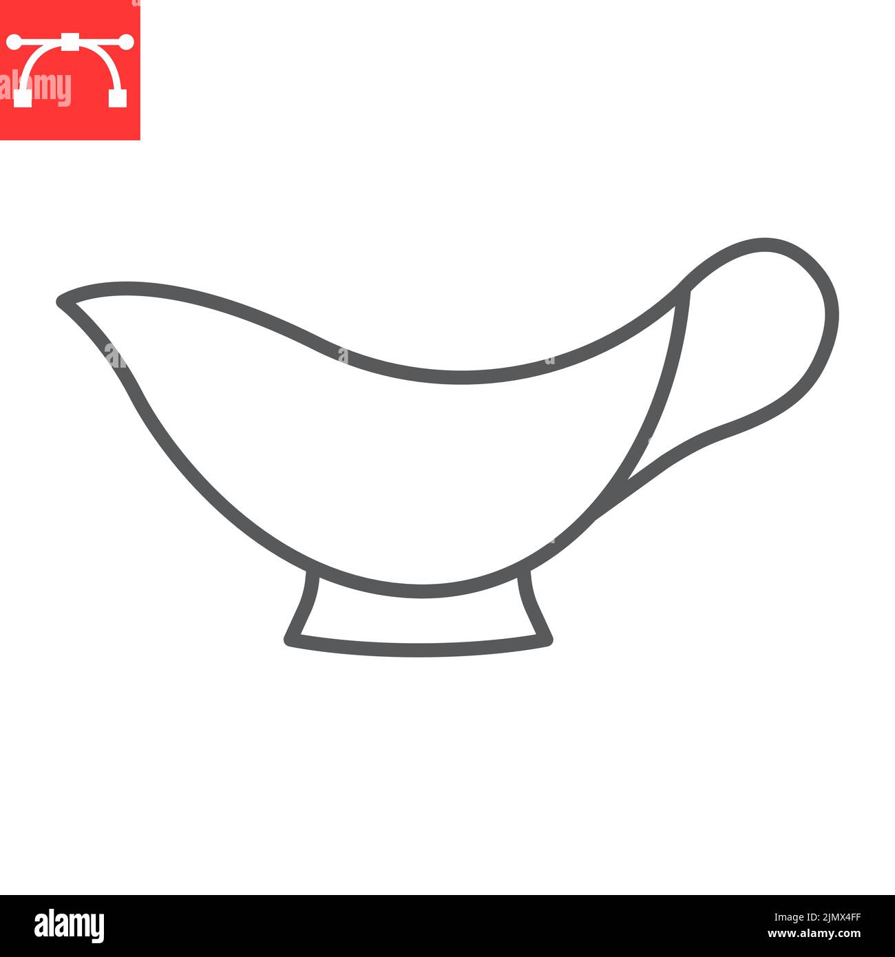 Gravy boat line icon, thanksgiving and bowl, sauce boat vector icon ...