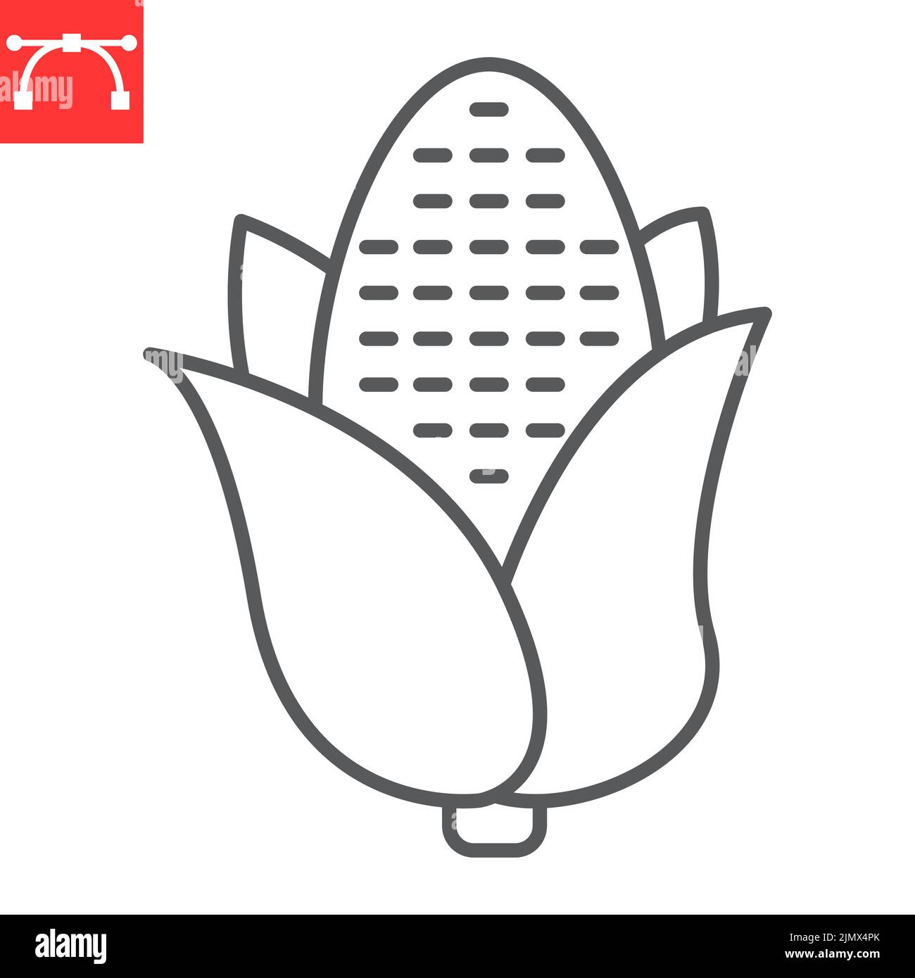 Corn line icon, vegetarian and plant, corn vector icon, vector graphics ...