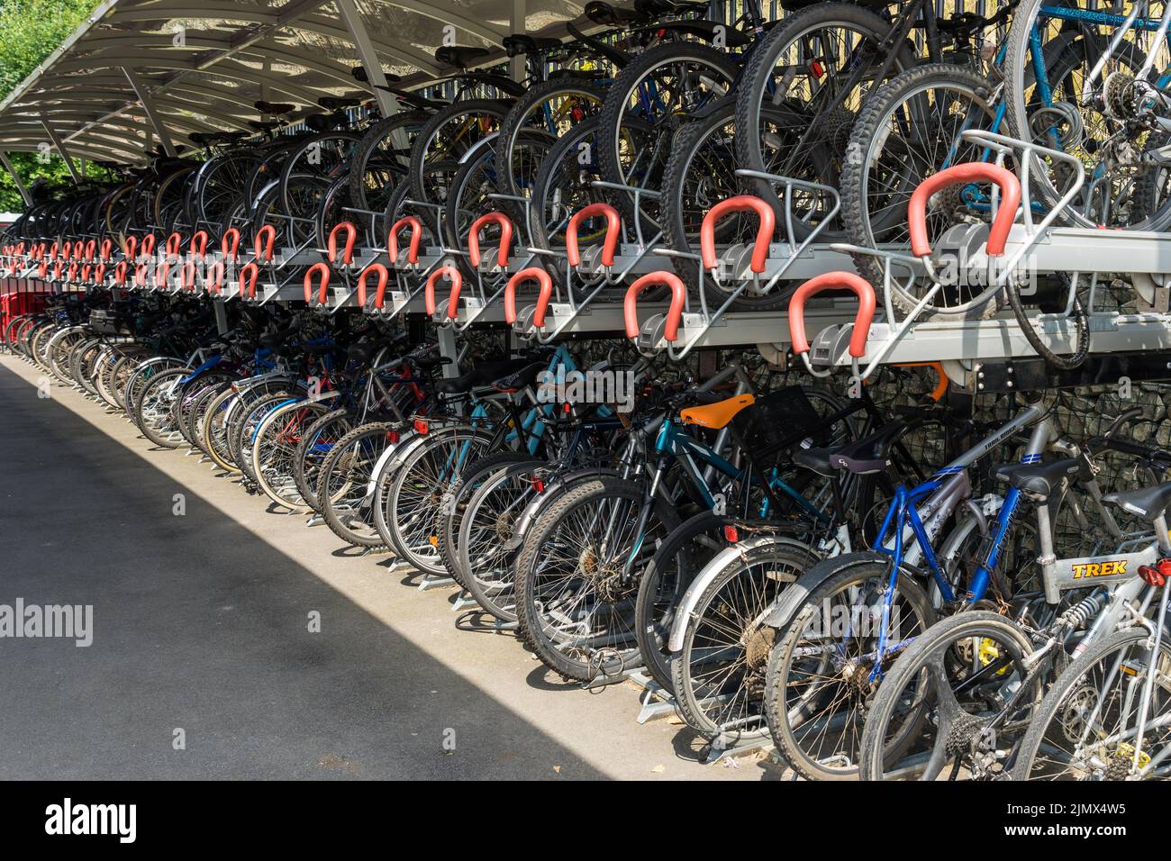 Cycle rack at East Grinstead railway station Stock Photo - Alamy