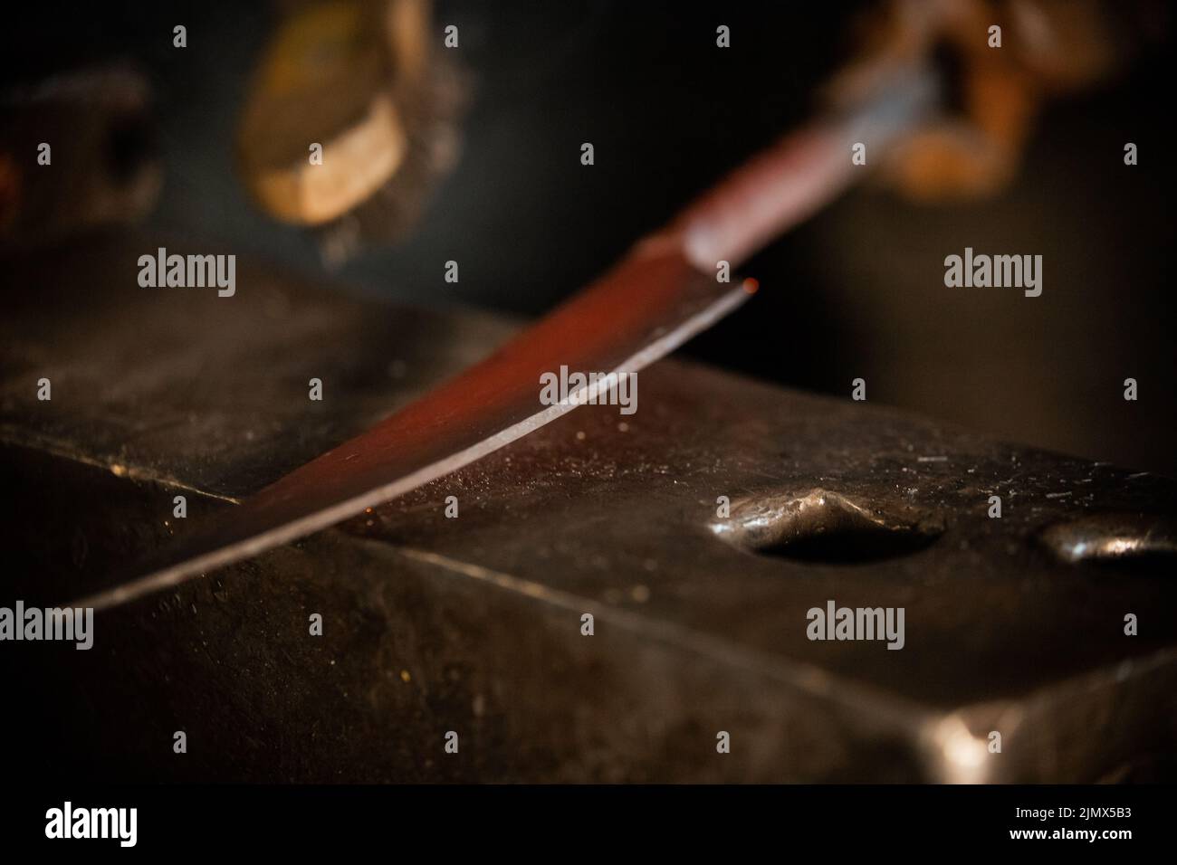 Blacksmith forging knife hi-res stock photography and images - Alamy