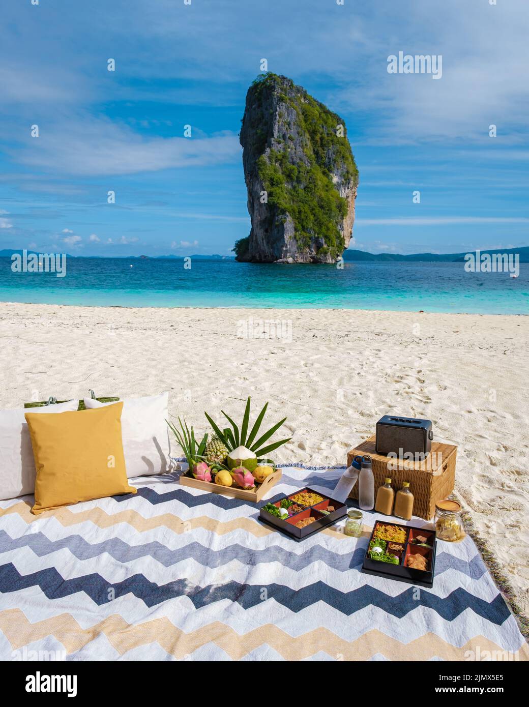 Koh Poda Krabi Thailand, picnic on the tropical beach of Koh Poda ...