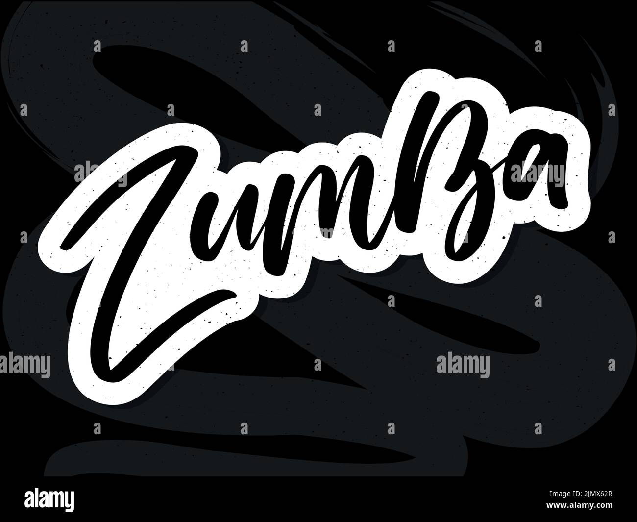 Zumba dance studio text. Calligraphy word banner design. Aerobic ...