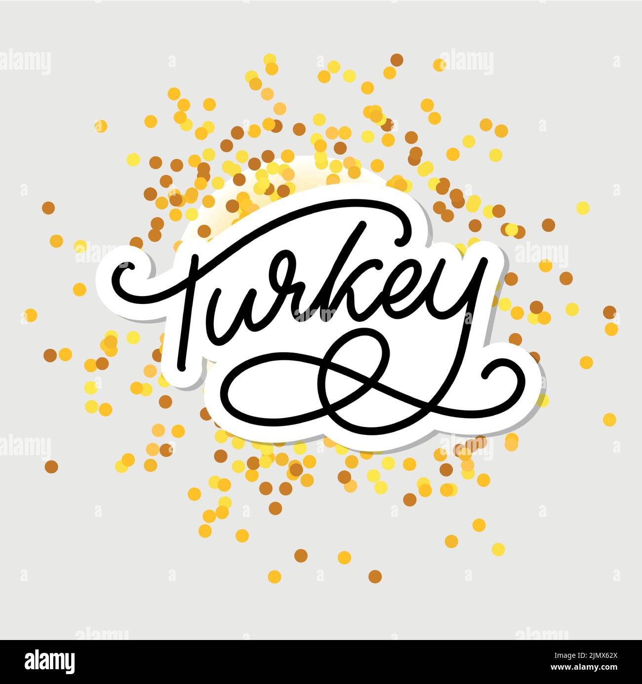 Turkey Lettering. Handwritten name of the country. Vector design ...