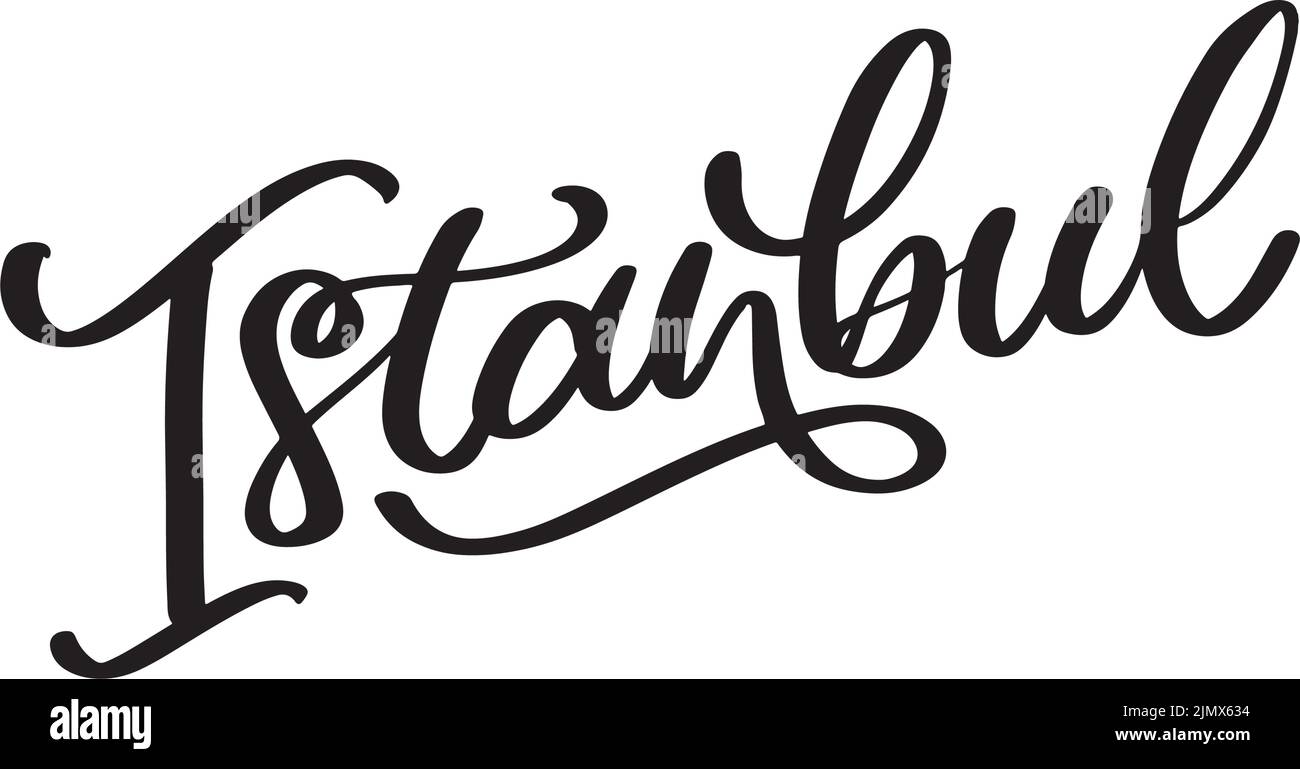 Istanbul. Hand lettering. Vector logo of Istanbul in black color with ...