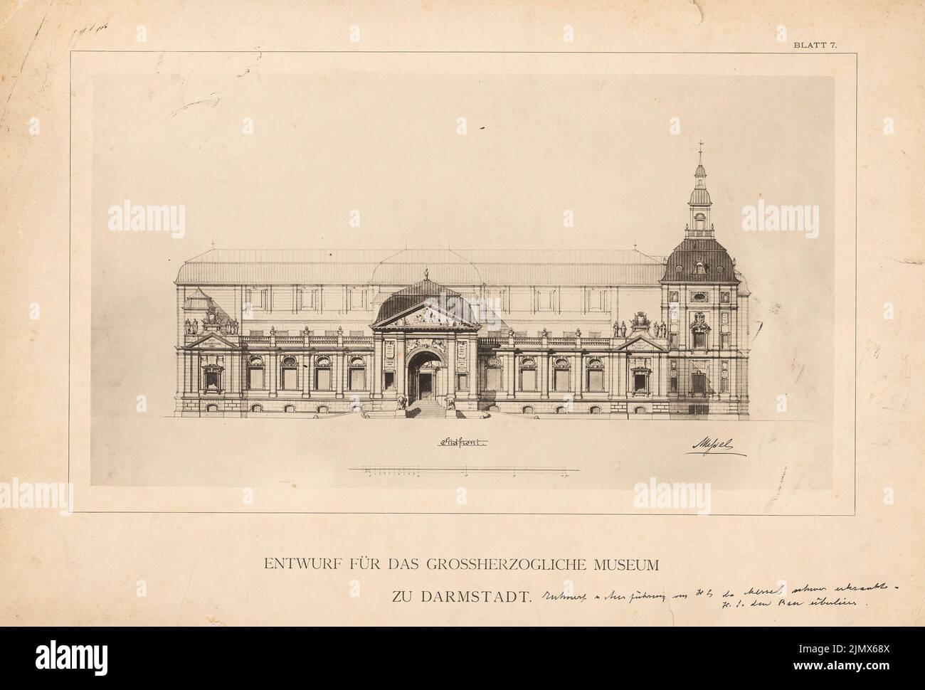 Messel Alfred (1853-1909), Grand Ducal Museum in Darmstadt (1896): View ...