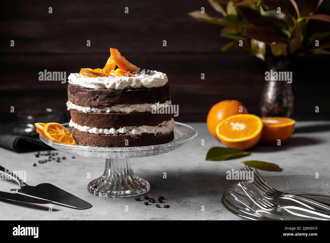 Front view delicious cake concept Stock Photo - Alamy