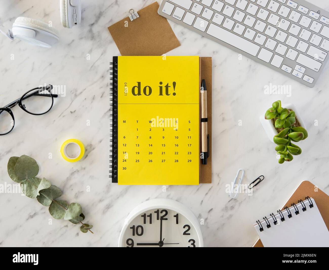 Desktop mockup planner flat hi-res stock photography and images - Alamy