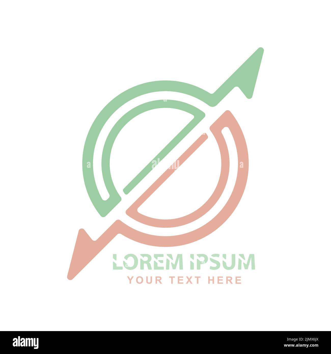 Abstract circular logo with an arrow. Vector template for a logo, brand ...