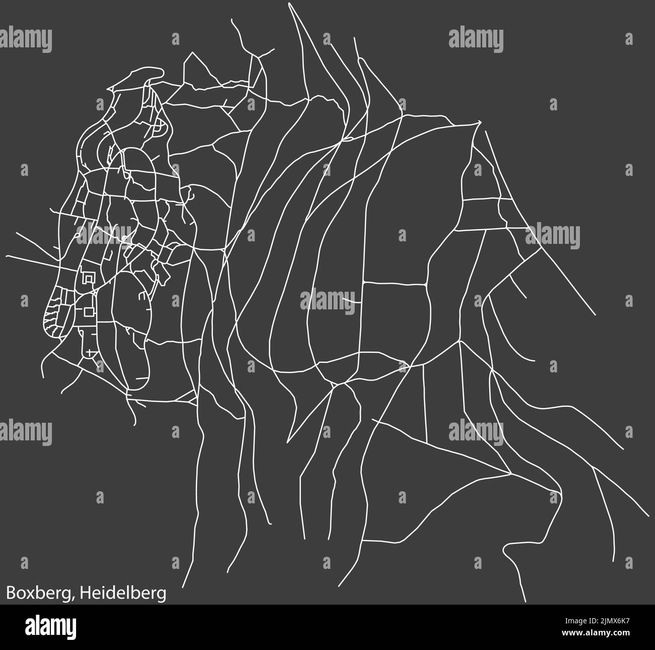 Street roads map of the BOXBERG DISTRICT, HEIDELBERG Stock Vector Image ...