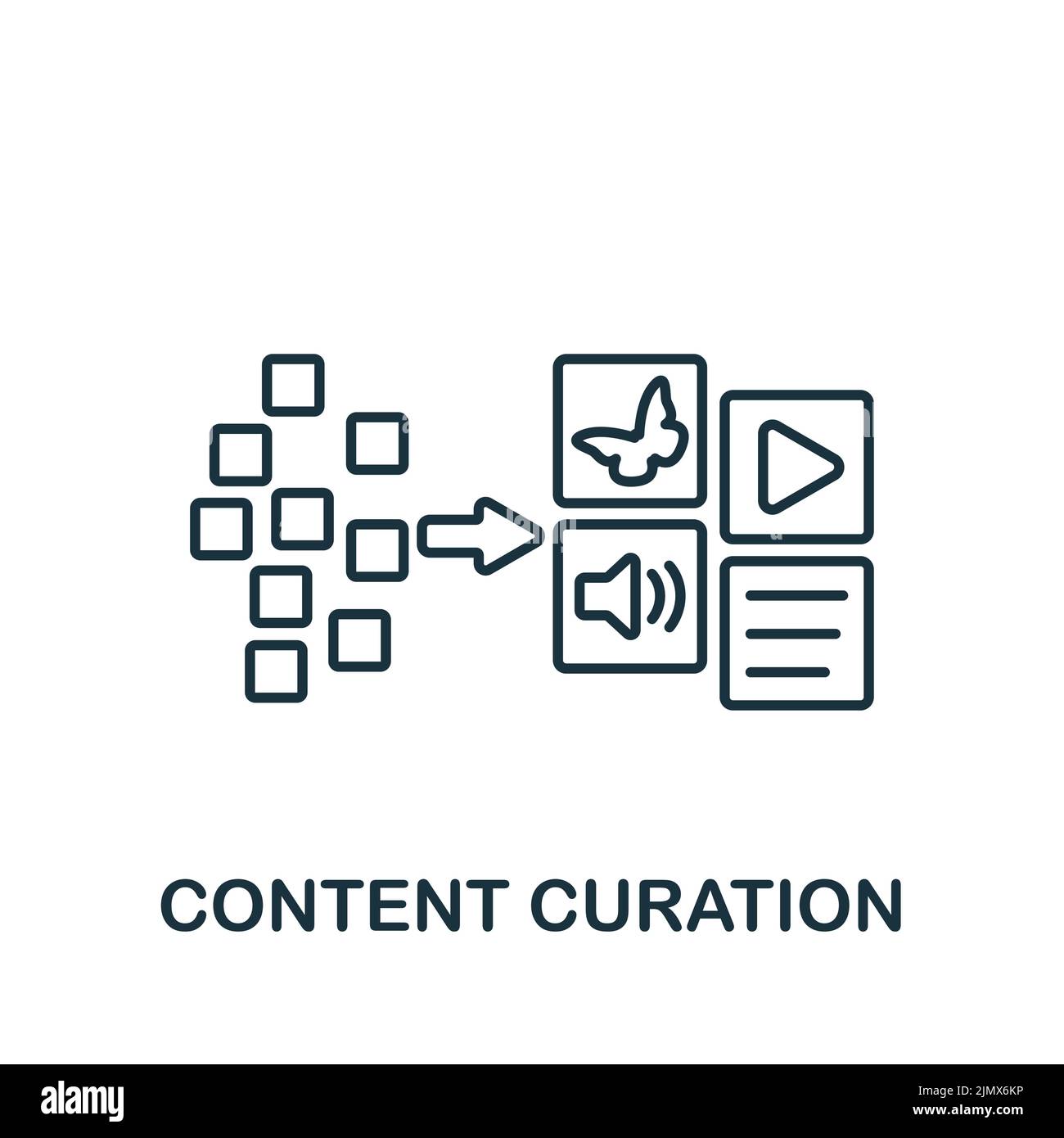 Content Curation icon. Monochrome simple Community icon for templates ...