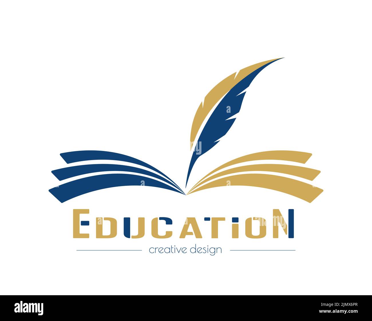 Education. Logo template with an open book and a pen. A sample for ...