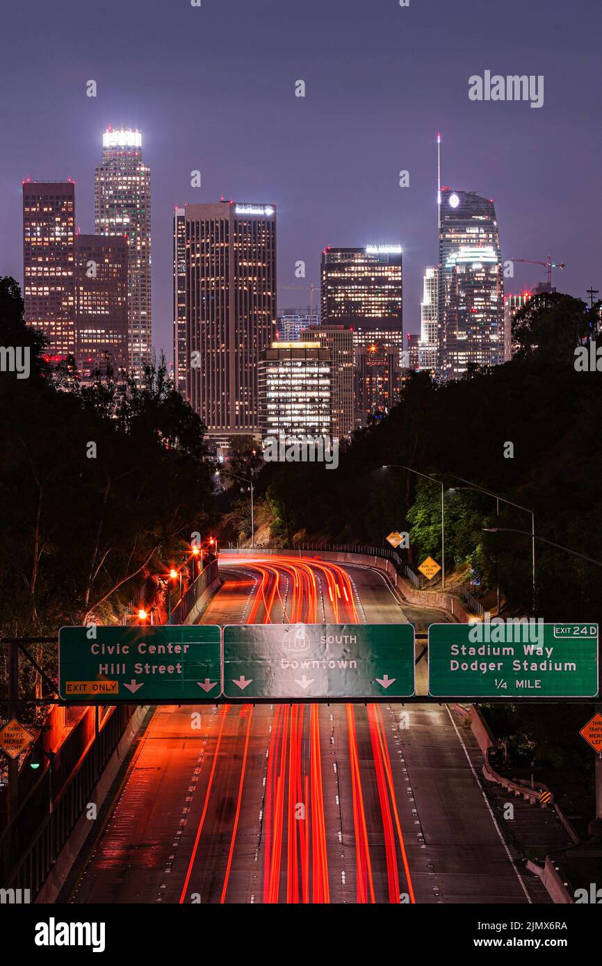 Los Angeles, California, USA. 4th Aug, 2022. The highway at midnight ...