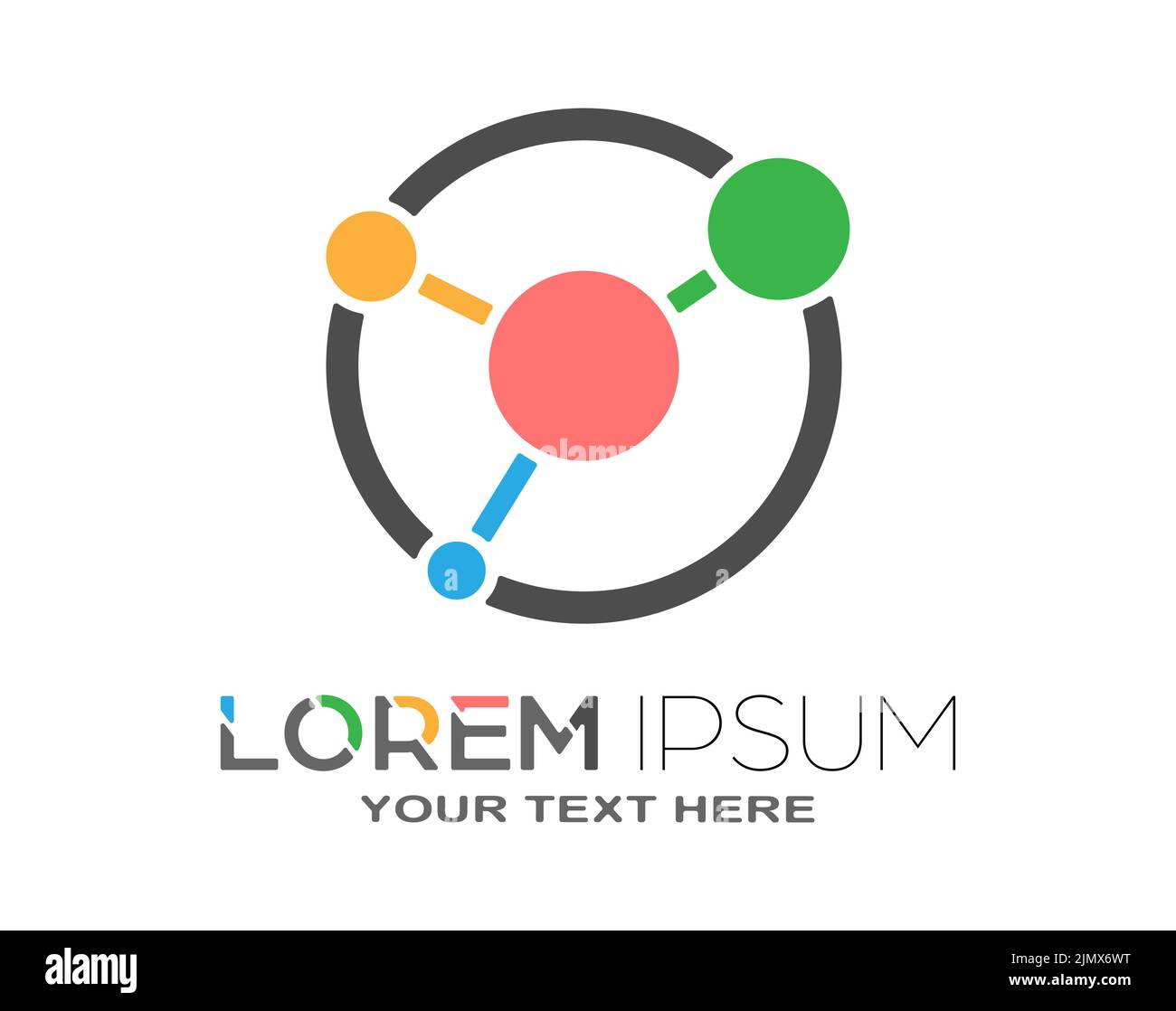 Interaction. Circle logo template for websites, apps and logos. The ...