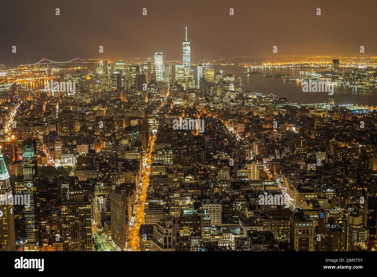 New York night view seen from the Empire State Building Stock Photo - Alamy