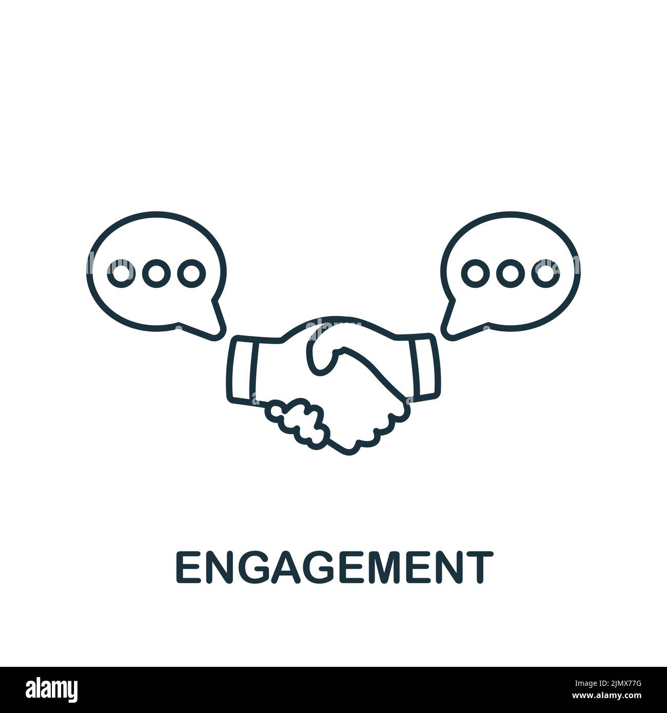 Engagement icon. Monochrome simple Community icon for templates, web ...