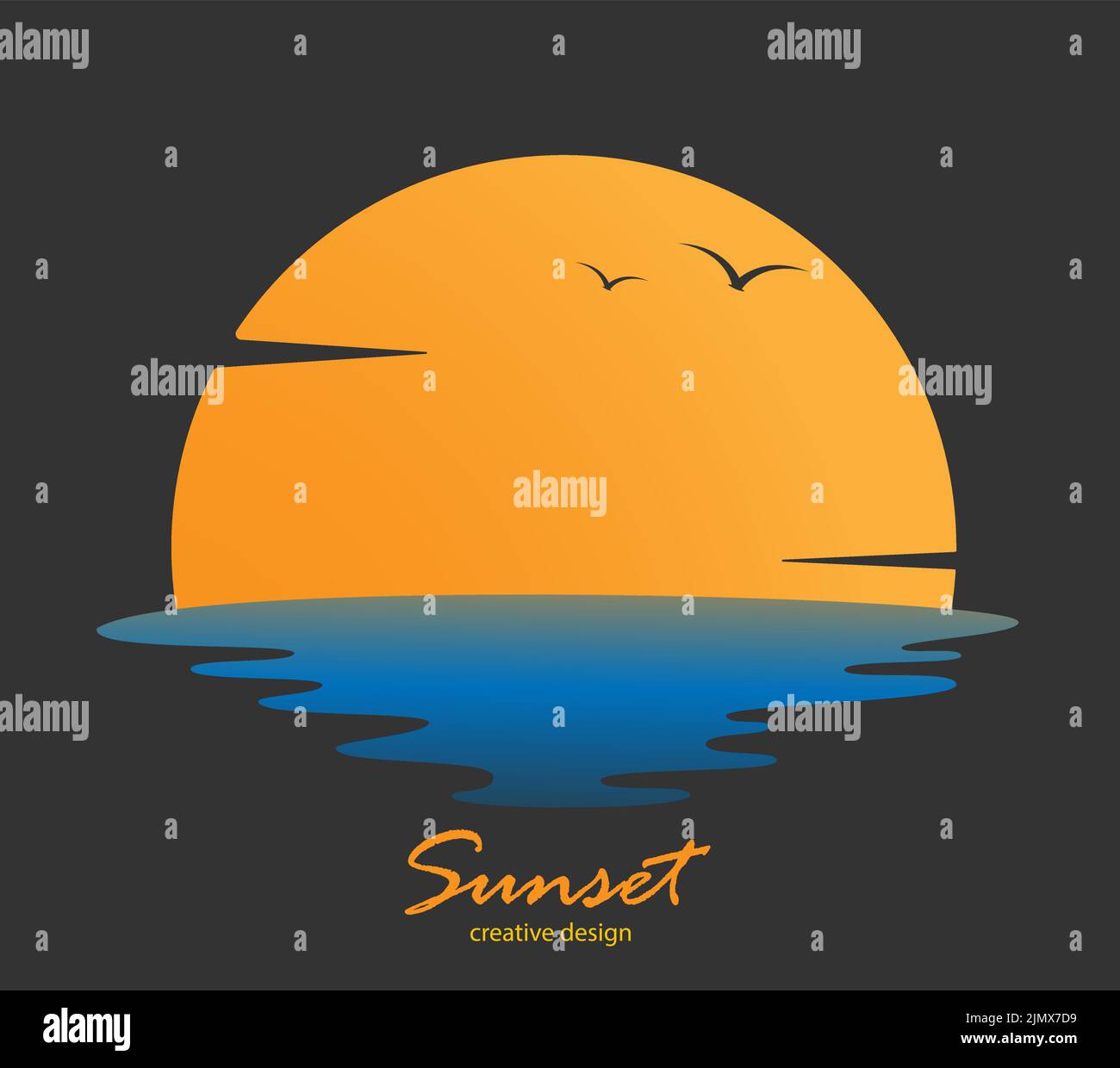 Sunset. Vector logo template for creative ideas Stock Vector Image ...