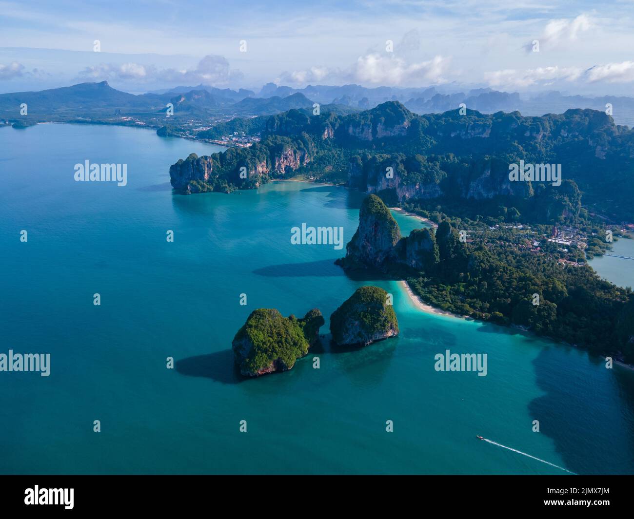Railay beach Krabi Thailand, tropical beach of Railay Krabi, Panoramic ...
