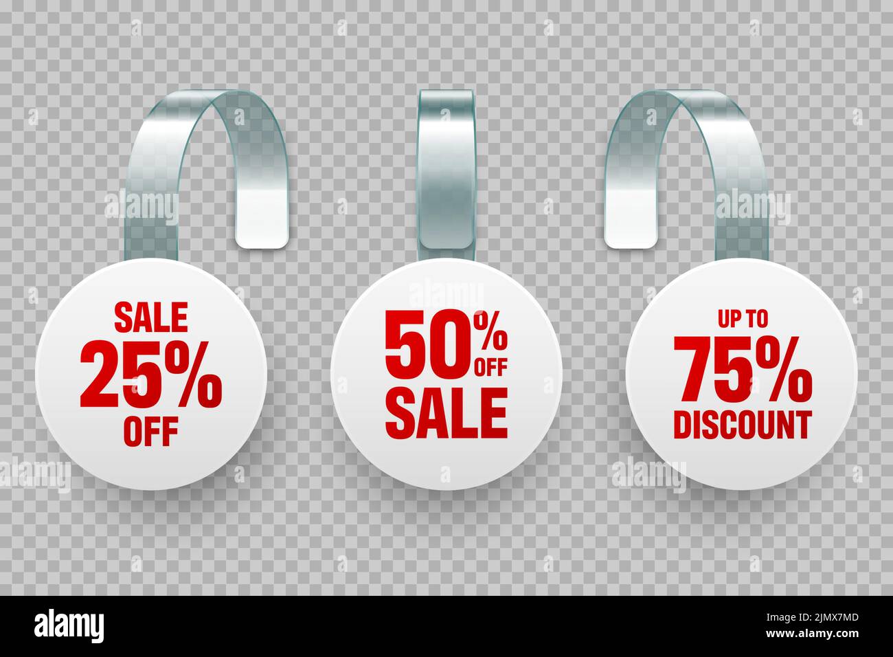 Supermarket promotional wobblers with ad text. Realistic vector wobbler ...