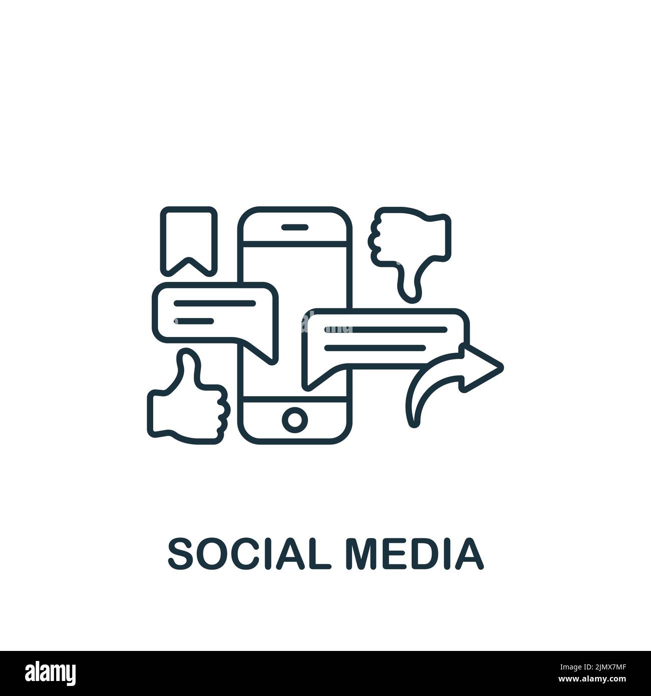 Social Media icon. Monochrome simple Community icon for templates, web ...