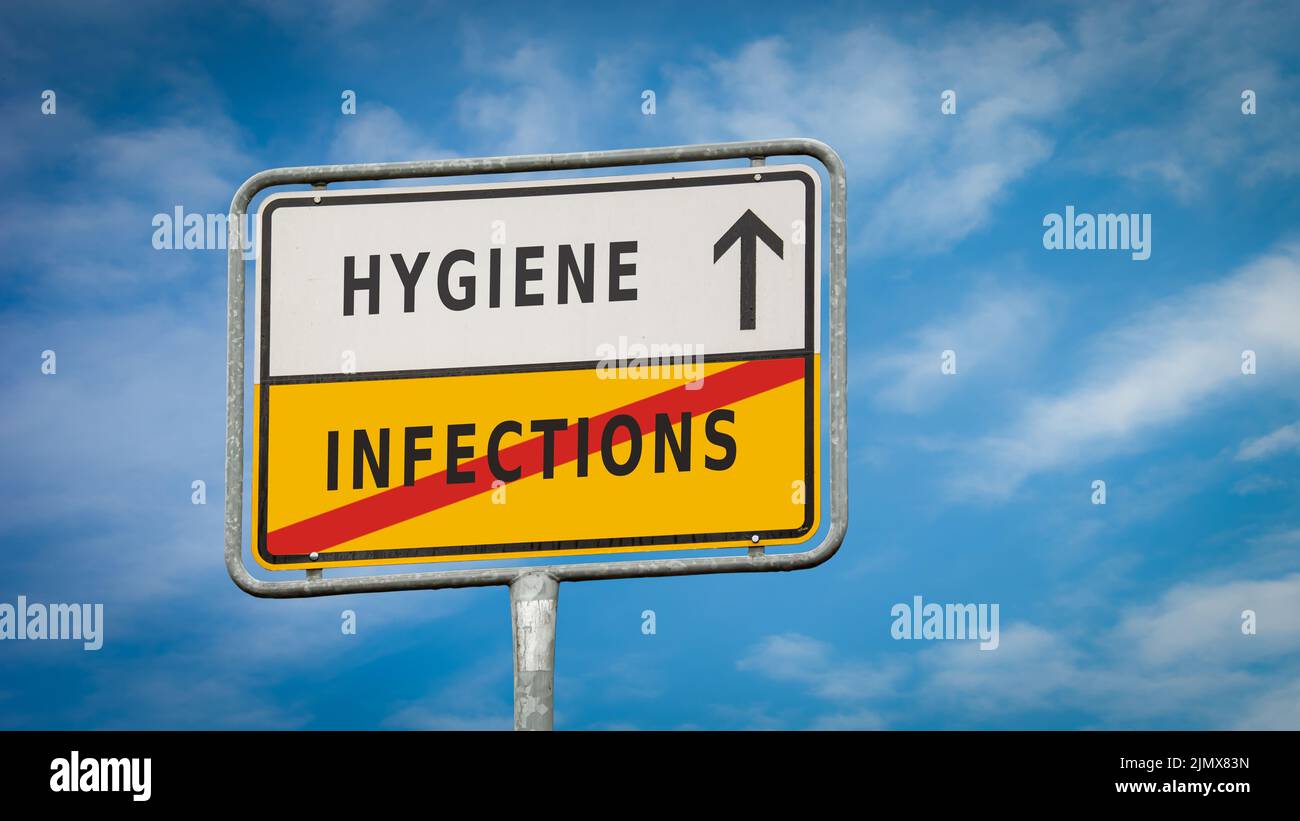 Street Sign to Hygiene versus Infections Stock Photo - Alamy