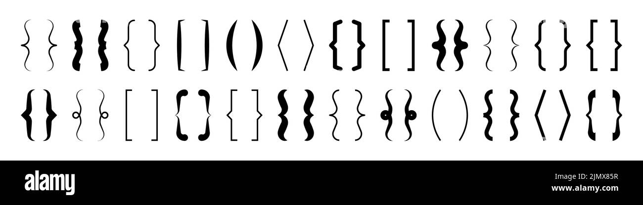 Text brackets collection, black quotation box. Curly, square and corner ...
