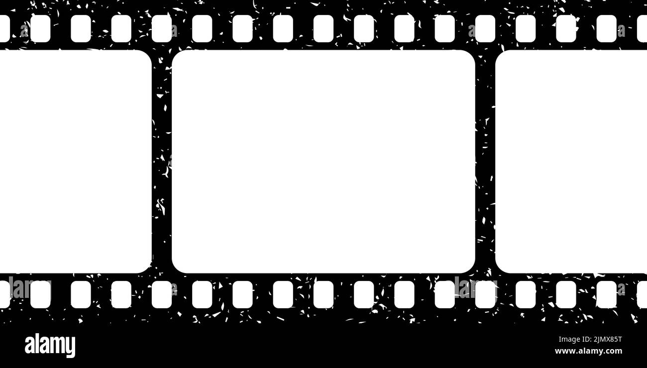 Realistic grunge film strip, camera roll. Old retro cinema movie strip ...