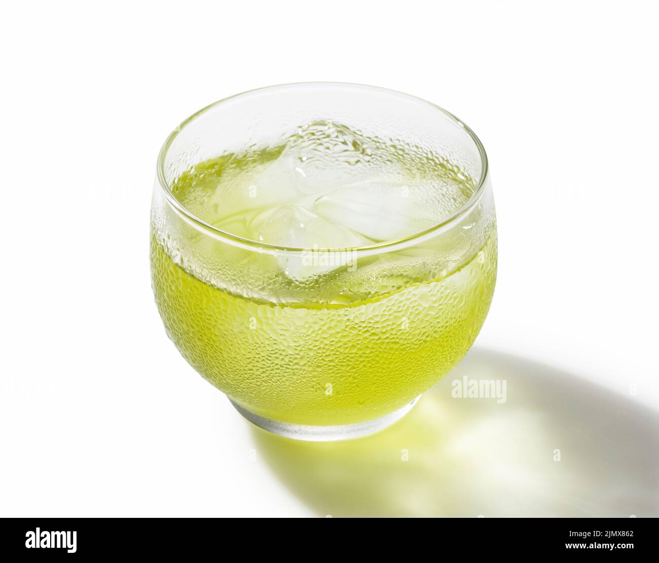 Cold Japanese green tea set against a white background Stock Photo - Alamy