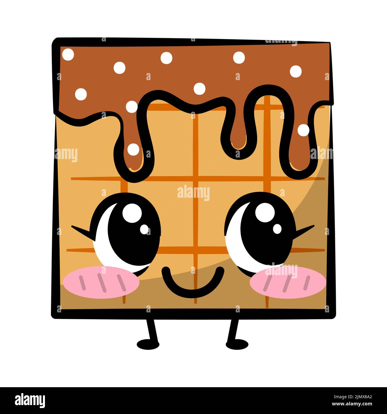 Cute kawaii sweet wafer, cake. Stock vector illustration Stock Vector ...