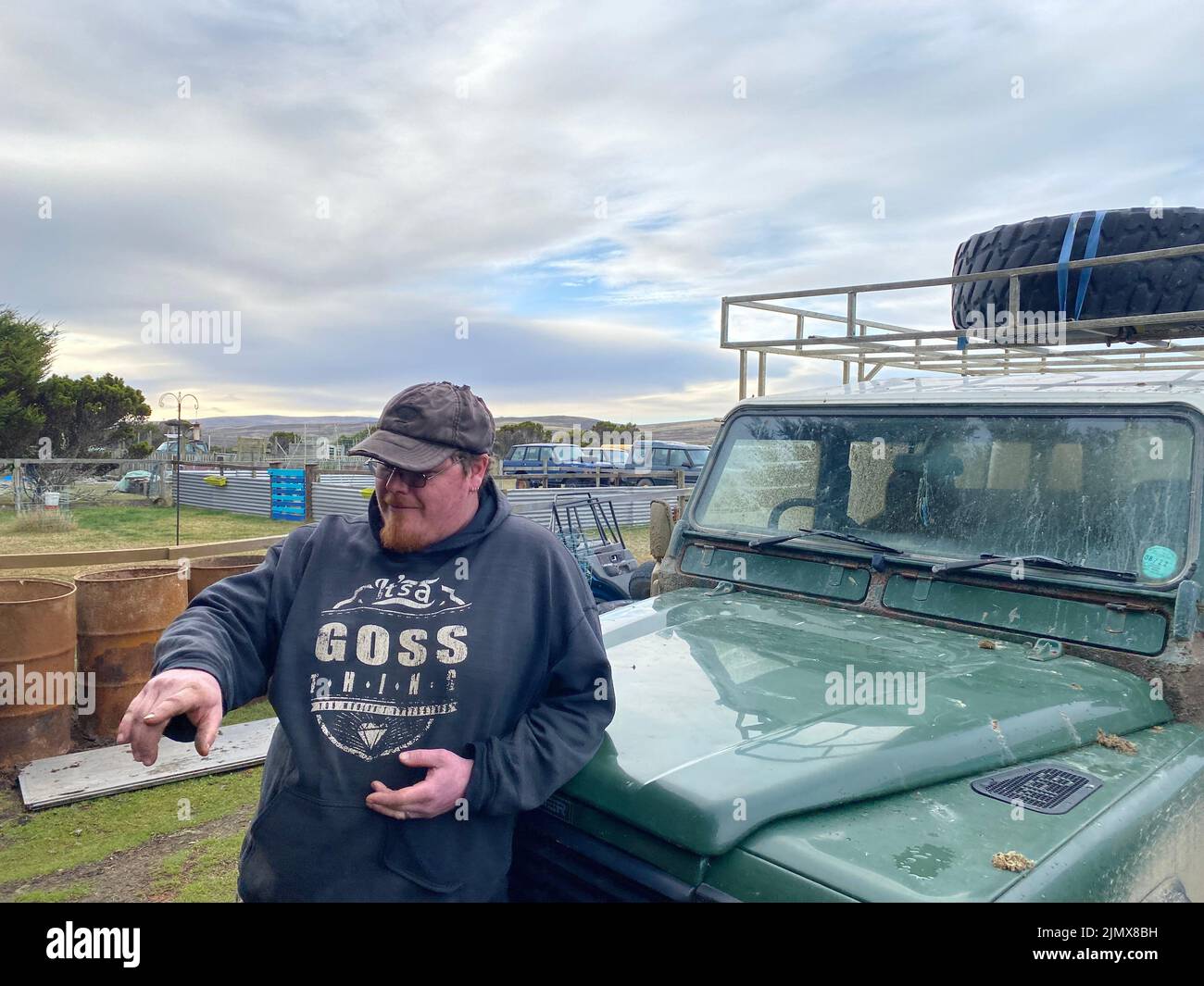 Horseshoe Bay, UK. 17th June, 2022. Michael Goss, farmer and Land Rover ...