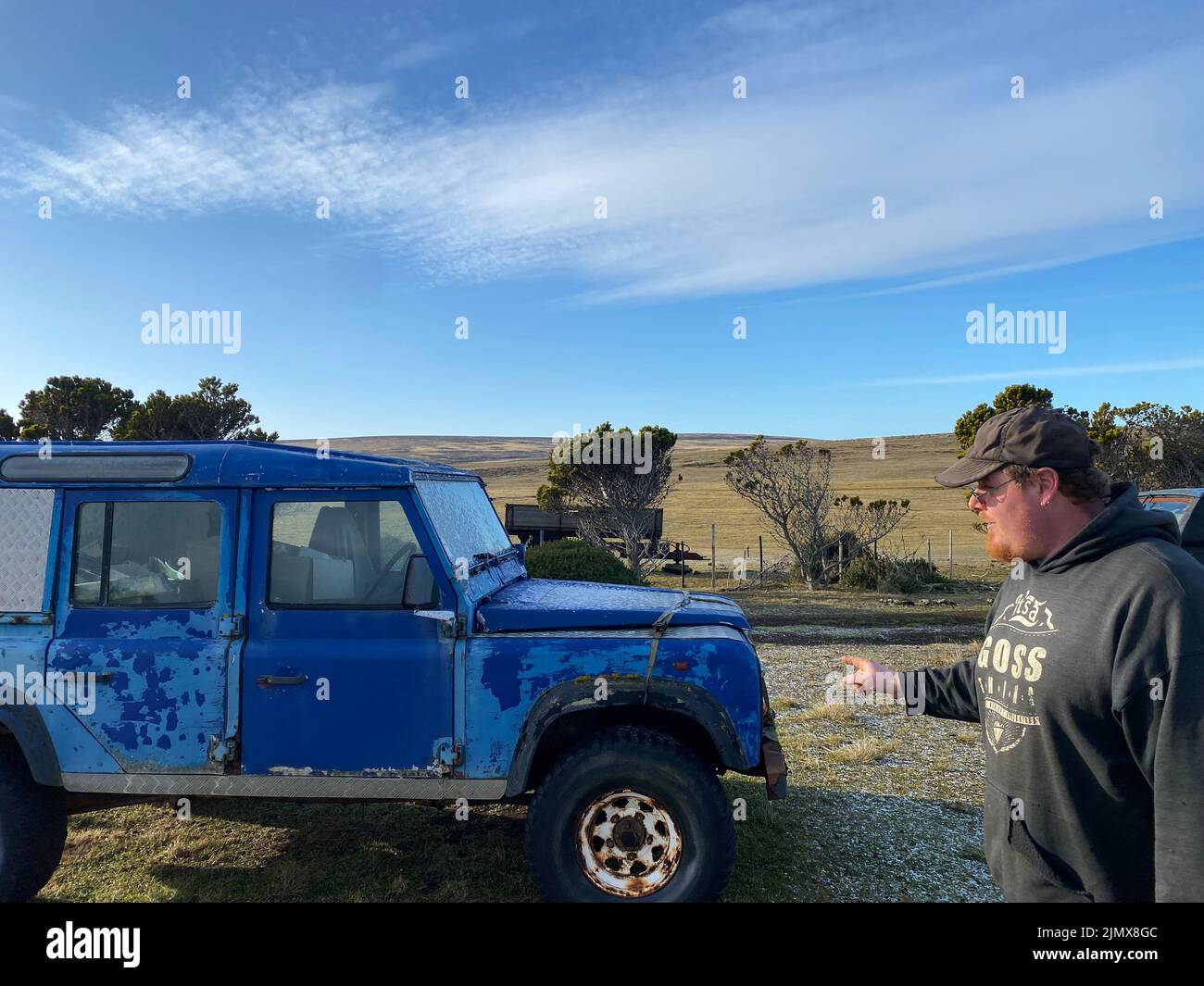 Horseshoe Bay, UK. 17th June, 2022. Michael Goss, farmer and Land Rover ...