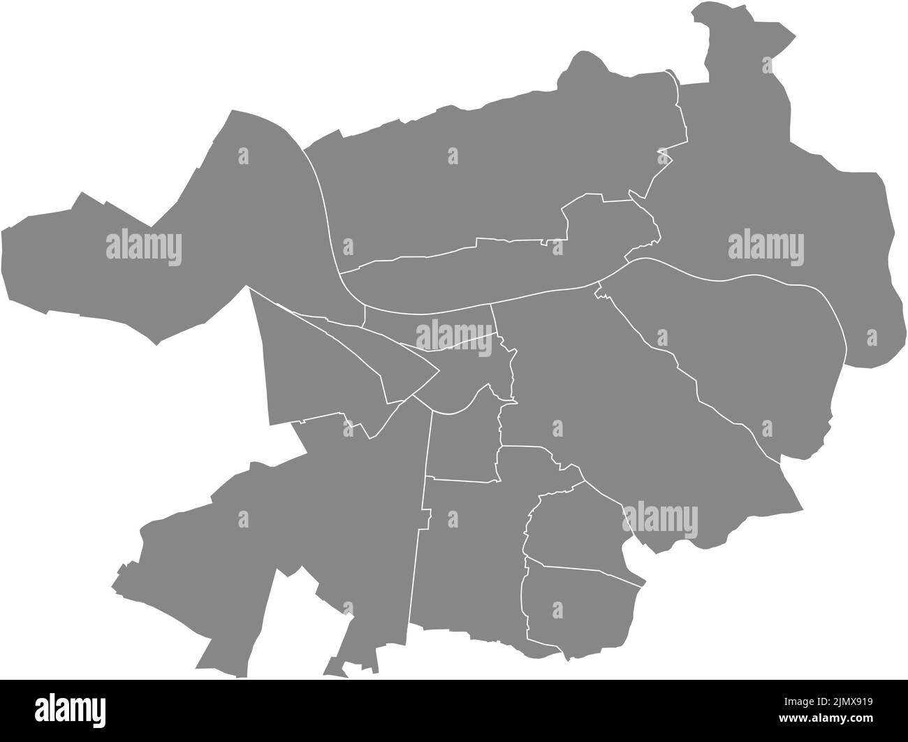 Gray districts map of HEIDELBERG, GERMANY Stock Vector Image & Art - Alamy