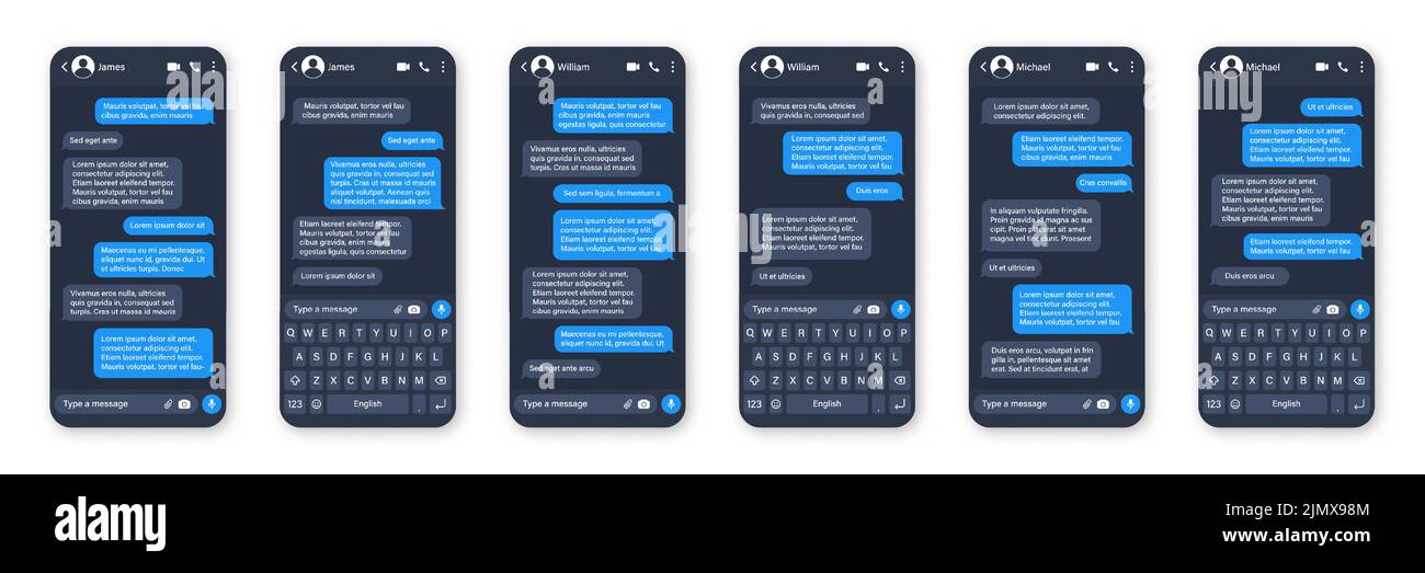 Messaging app design, user interface. SMS text frame. Conversation chat ... Messaging app design, user interface. SMS text frame. Conversation chat ...