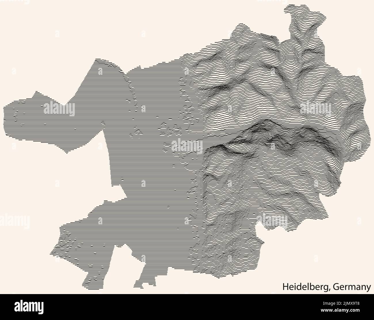 Topographic relief map of HEIDELBERG, GERMANY Stock Vector Image & Art ...