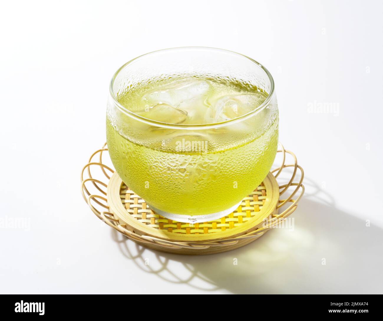 Cold Japanese green tea set against a white background Stock Photo - Alamy