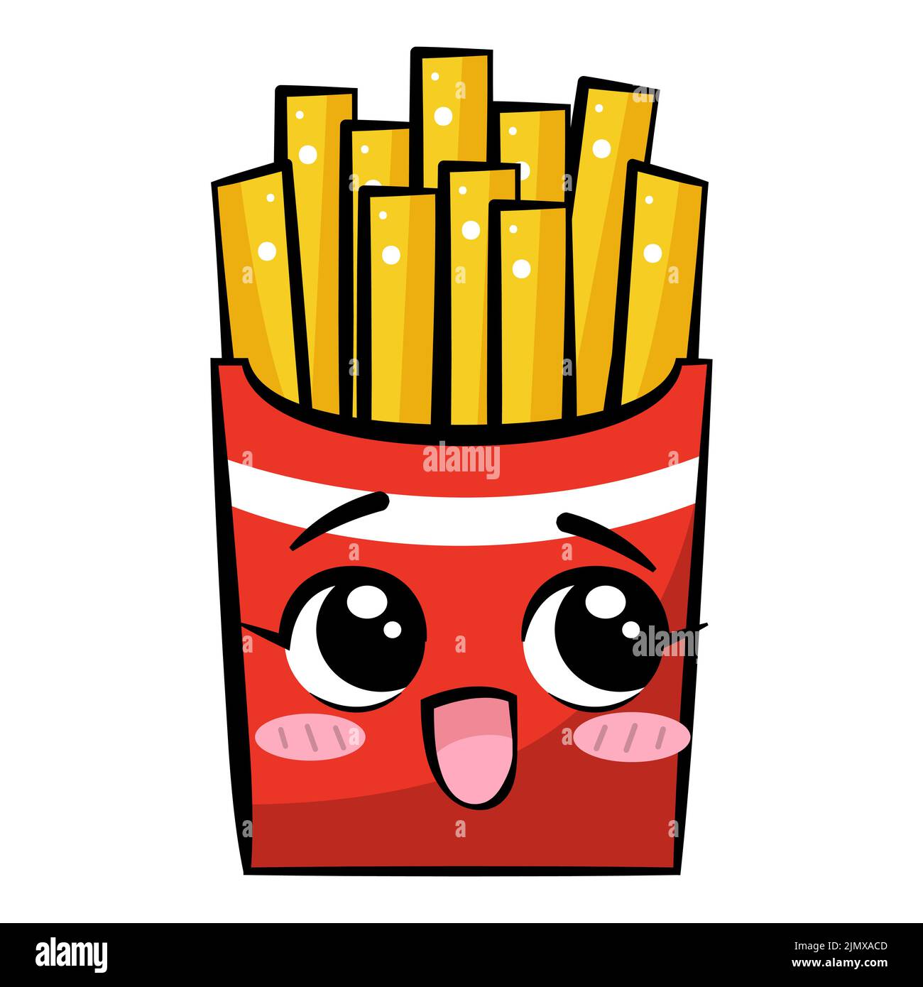 Cute kawaii french fries cartoon character. Vector stock illustration ...