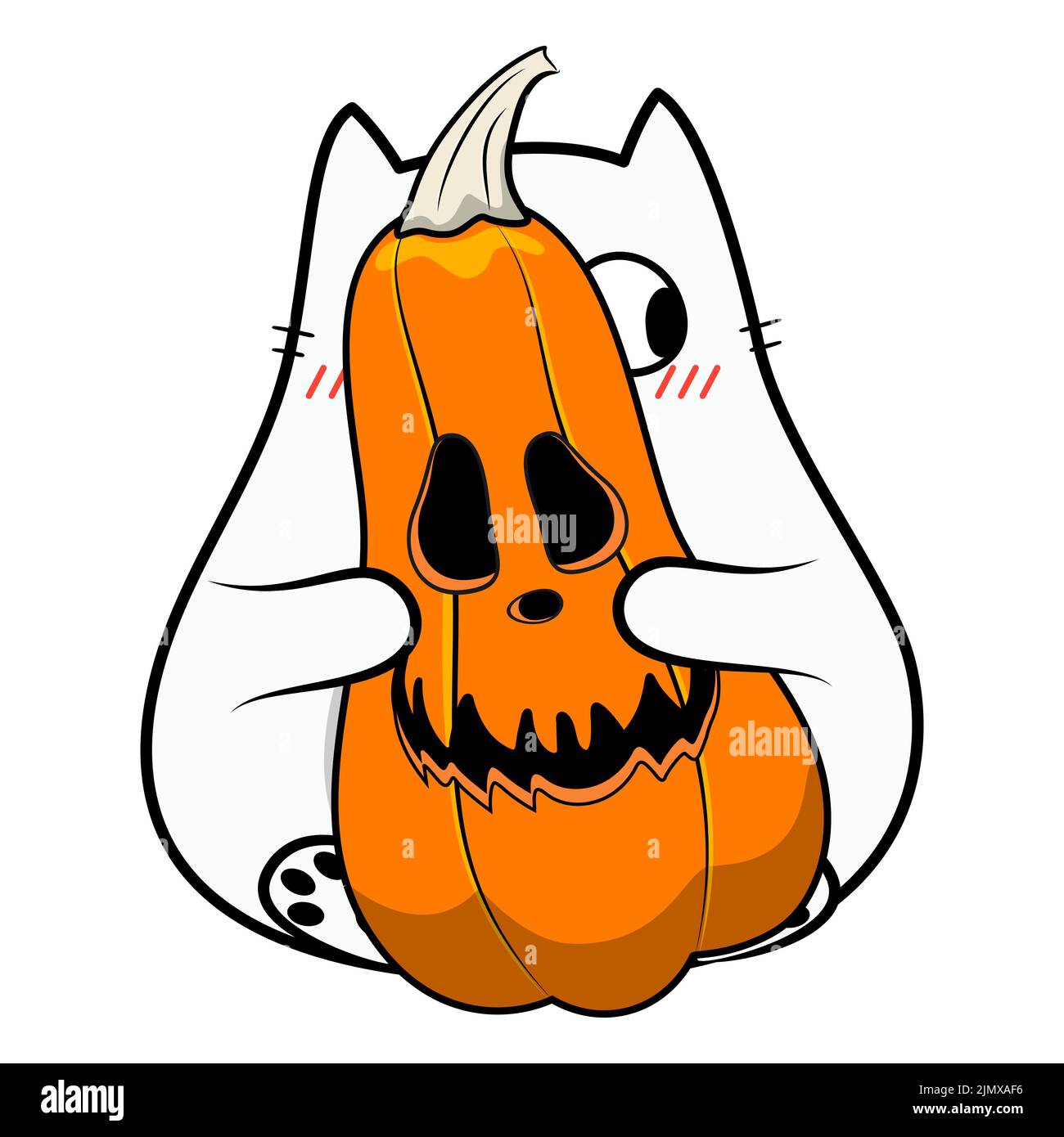 Cute Halloween Cat In Doodle Style Vector Stock Illustration Stock Vector Image And Art Alamy