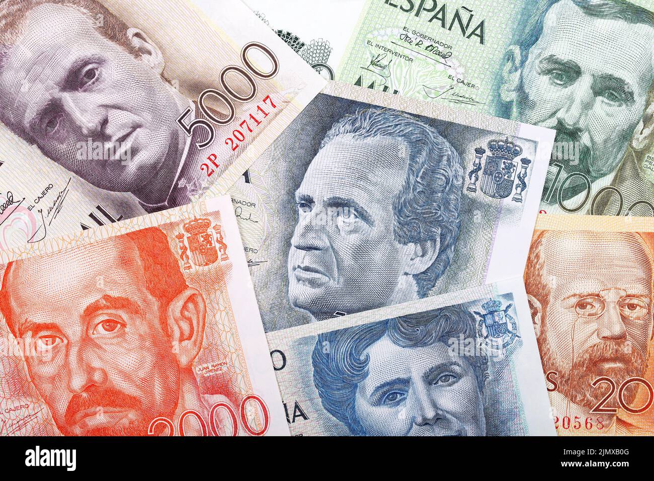 Money from Spain, a background Stock Photo - Alamy